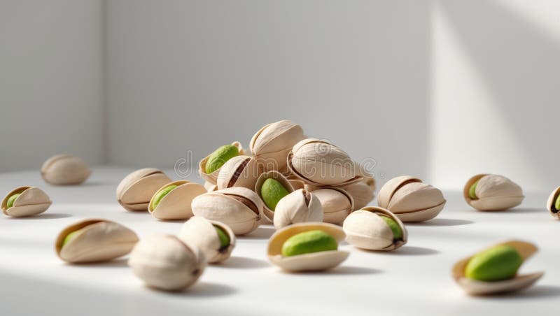 Pistachio Nuts Shells Some Open Reveal Green Kernels Stock Photos ...