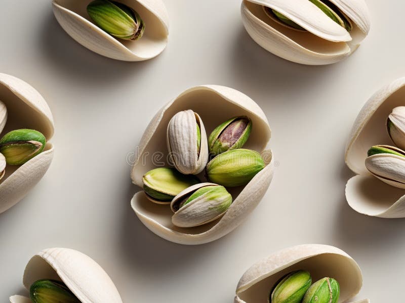 Pistachio Nuts in Shells with Some Open To Reveal the Green Kernels ...