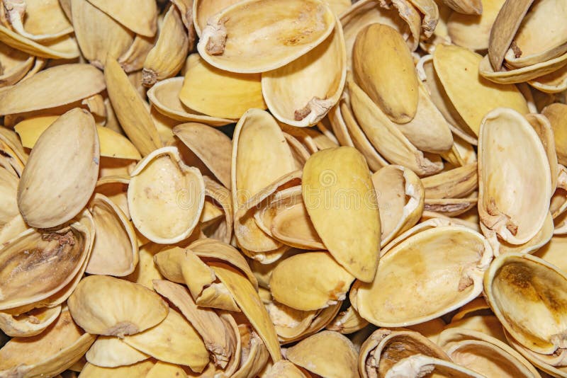 Pistachio Shells. the Background Image of the Surface Texture Close-up ...