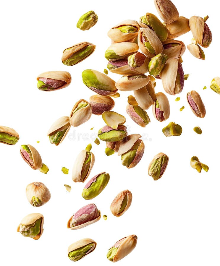 Pistachios Falling Isolated on White Background Stock Illustration ...