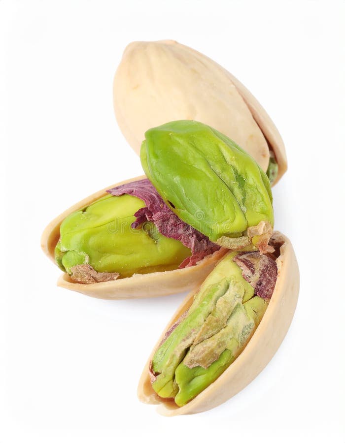 Pieces of Peeled Pistachio Nut Isolated on White. Al Generated Stock ...