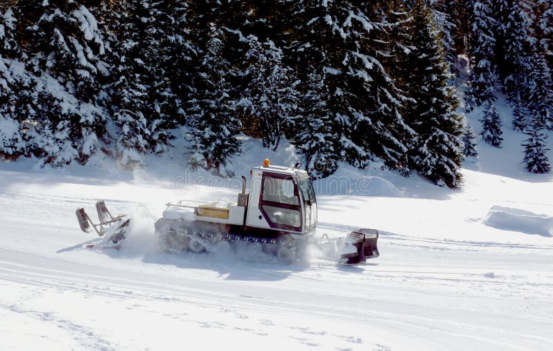 Piste Basher in the Mountain Stock Image - Image of winter, skiing ...