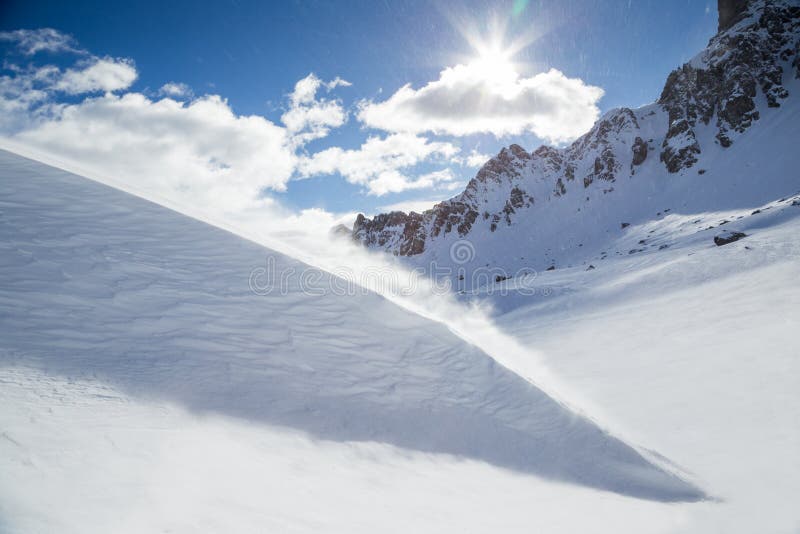 Piste slope at sun day. stock image. Image of high, piste - 60988371