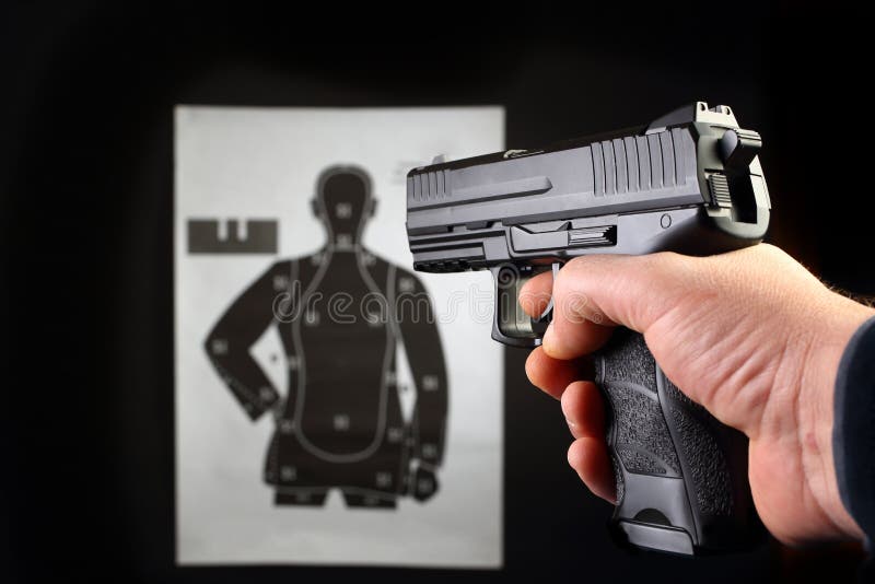 Shooting range scene stock image. Image of pistol, shoot - 119861327