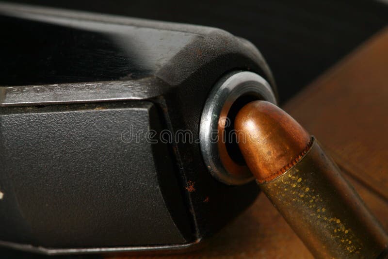 Bullet and gun scene. stock image. Image of protect - 111464321