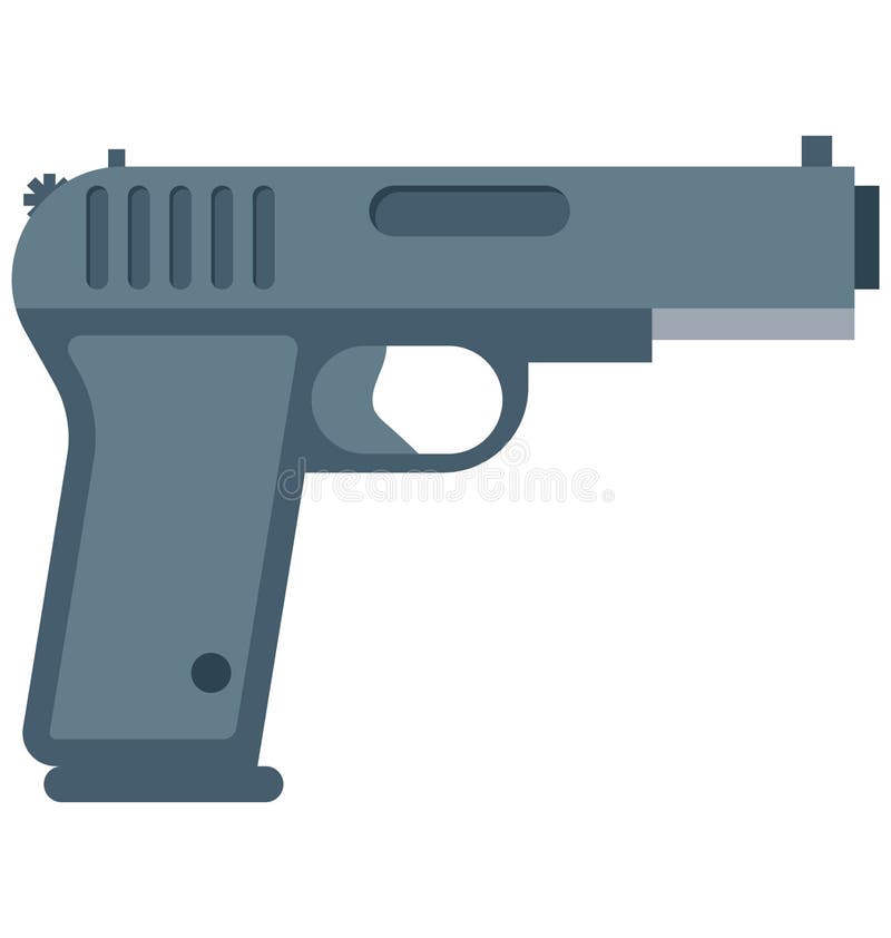 Pistol Color Isolated Vector Icon that Easily Can Be Modified and Edit ...