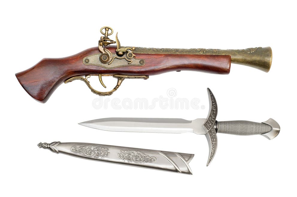 Pistol and dagger stock image. Image of souvenir, obsolete - 17387677