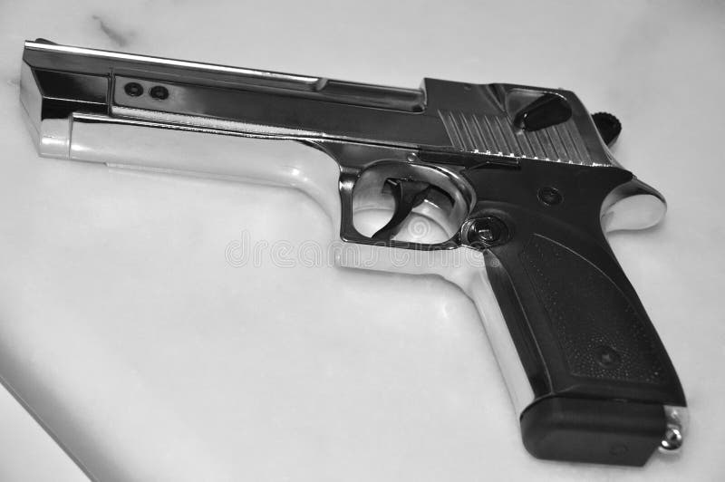 Chrome pistol barrel stock image. Image of weapon, barrel - 11178461