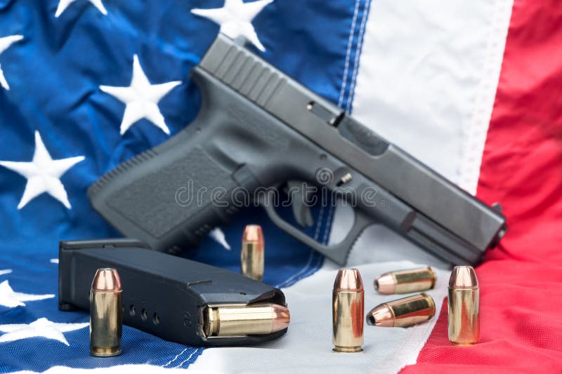 American flag and gun stock photo. Image of weaponry, stars - 3450804