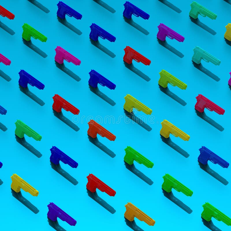 Pistol Framework Low Poly Pattern Stock Illustration - Illustration of ...