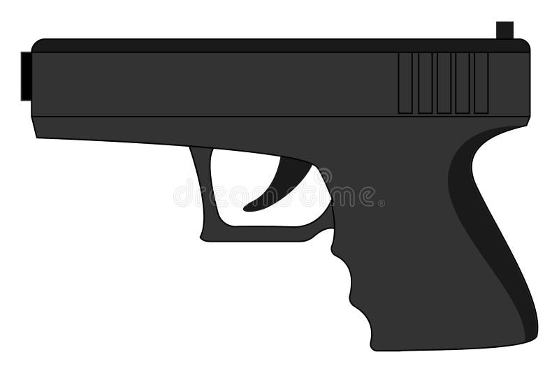 Pistol Glock Gun Vector Illustration. 9 Caliber. Pistol Emblem Logo. No ...