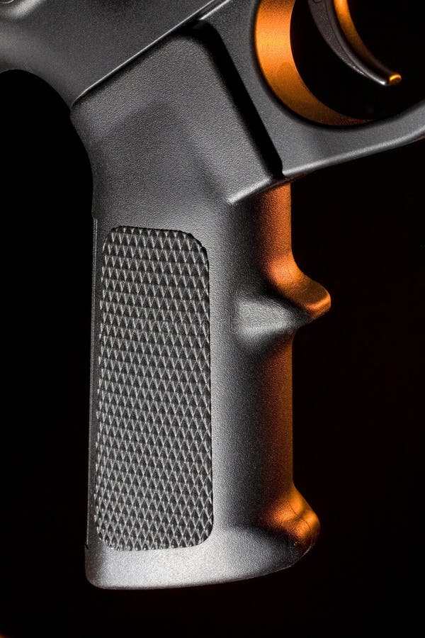 Pistol grip stock image. Image of black, orange, firearm - 16287365