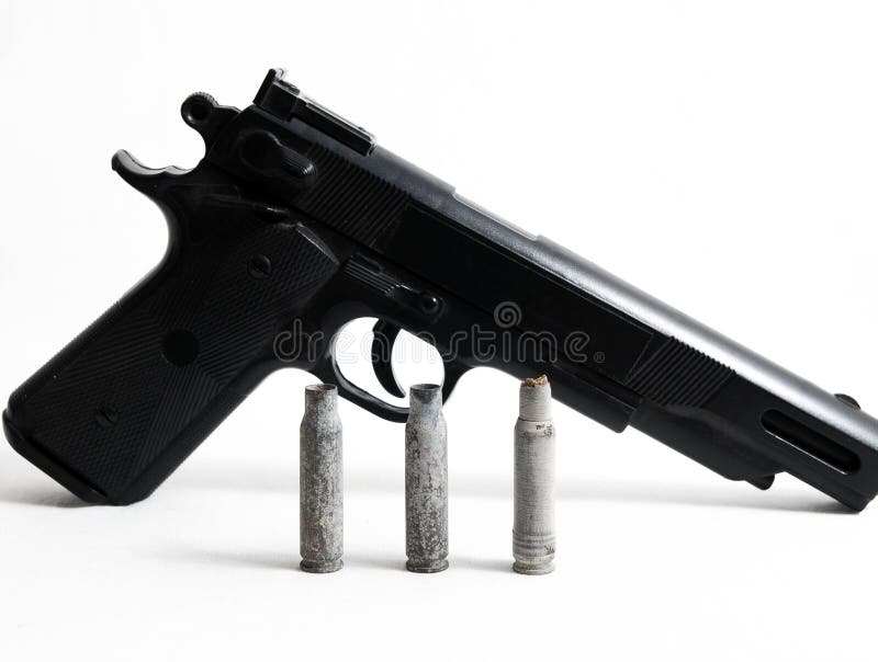 Pistol Gun and Bullets stock image. Image of soldier - 34560965
