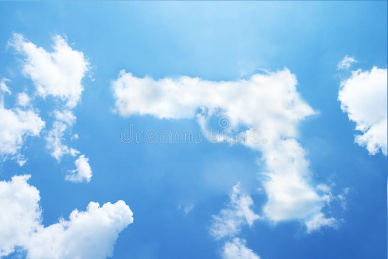 Pistol or Gun Clouds Shaped Stock Photo - Image of metal, glass: 55488730
