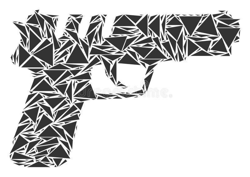 Pistol Gun Collage of Triangles Stock Vector - Illustration of composed ...
