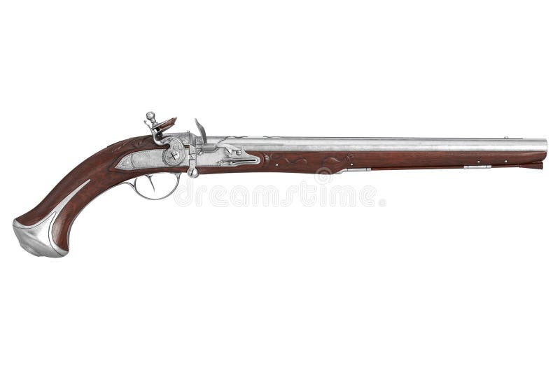 Pistol Gun Dueling, Side View Stock Illustration - Illustration of ...