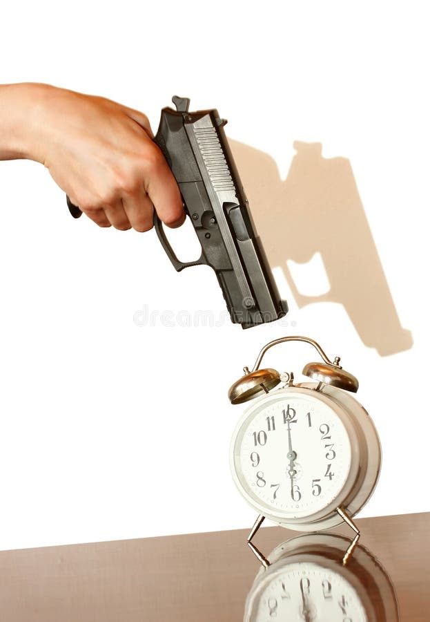 Old Man Killing His Alarm Clock Stock Image - Image of killing ...