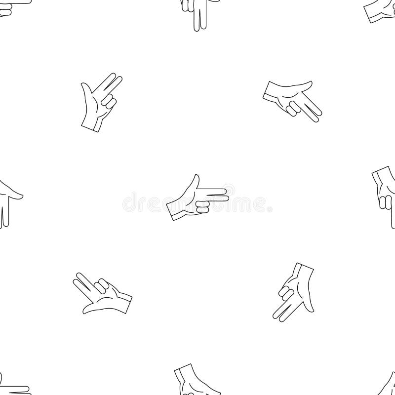 Pistol Hand Sign Pattern Seamless Vector Stock Vector - Illustration of ...