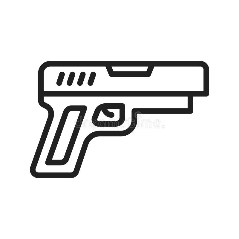 Pistol Icon, Full Black. Vector Illustration, Suitable for Content ...
