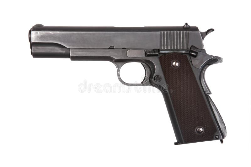 Semi-automatic .45 Caliber Pistol Stock Photo - Image of horizontal ...
