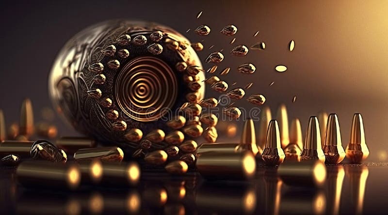 Pistol and Machine Gun Bullets. Stock Image - Image of crime, army ...