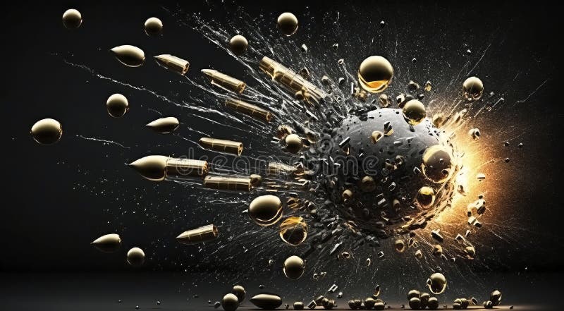 Pistol and Machine Gun Bullets. Stock Photo - Image of machine, lead ...