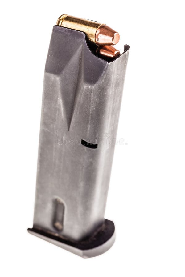 Pistol magazine isolated stock image. Image of handgun - 74474617