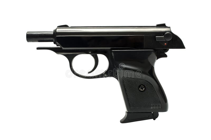 Pistol with Open Slide Isolated on White Stock Photo - Image of auto ...