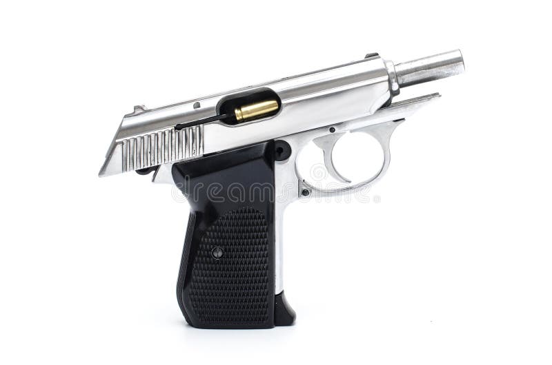 Pistol with Open Slide Isolated on White Stock Image - Image of handgun ...