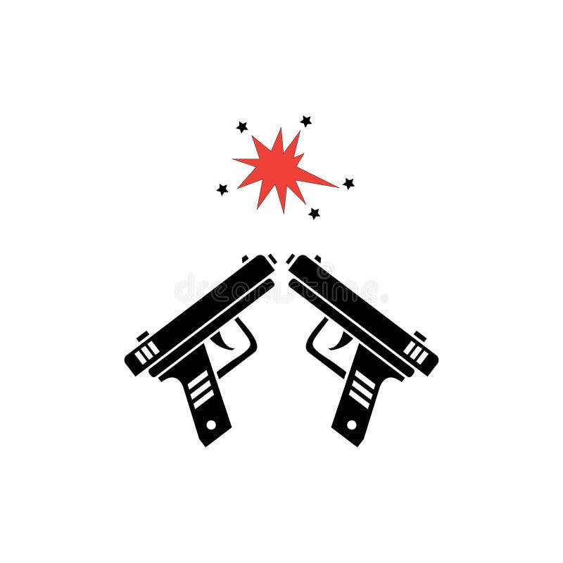 Pistol vector design logo stock vector. Illustration of bang - 234591983