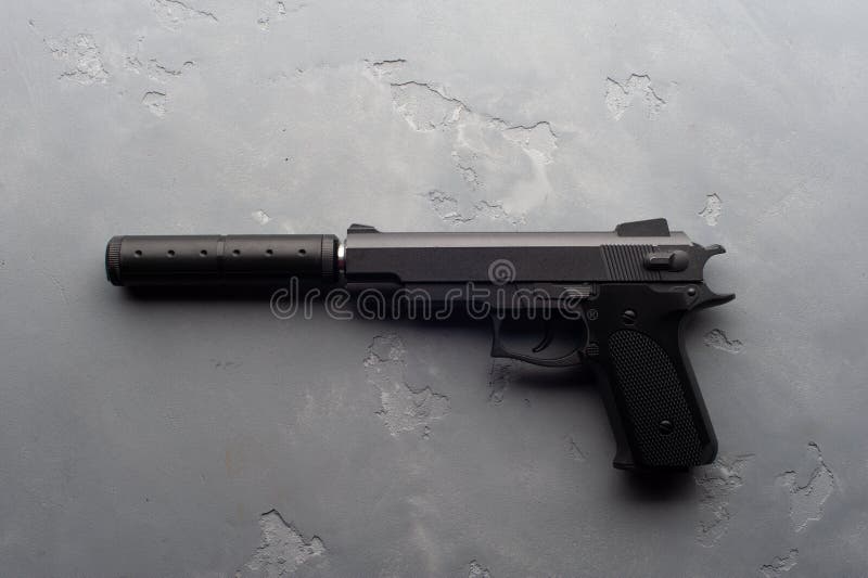 Pistola moderna negra imagen de archivo. Imagen de firearm - 198237289