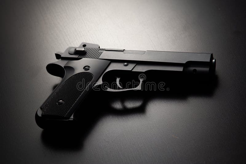 Pistola moderna negra imagen de archivo. Imagen de cazador - 201071253