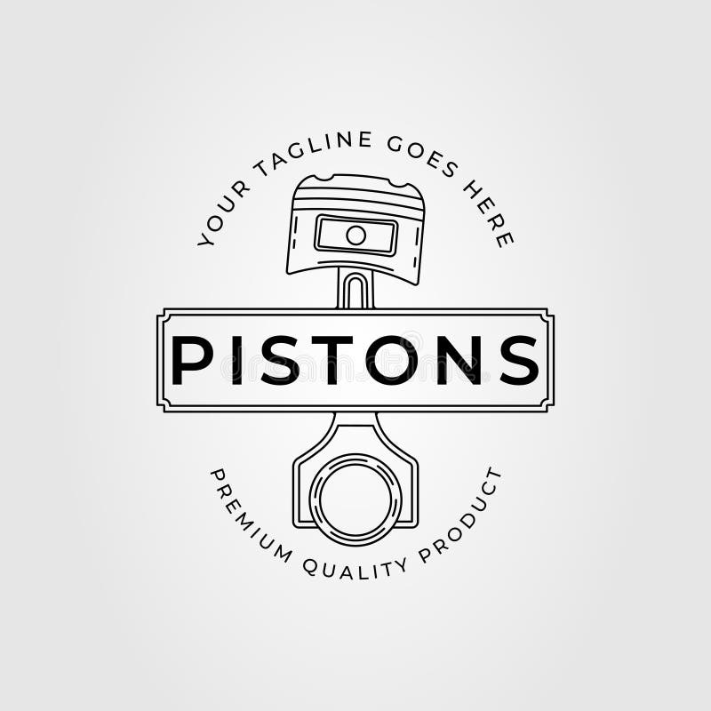 Piston for Automotive Car or Engine Logo Vector Illustration Design ...