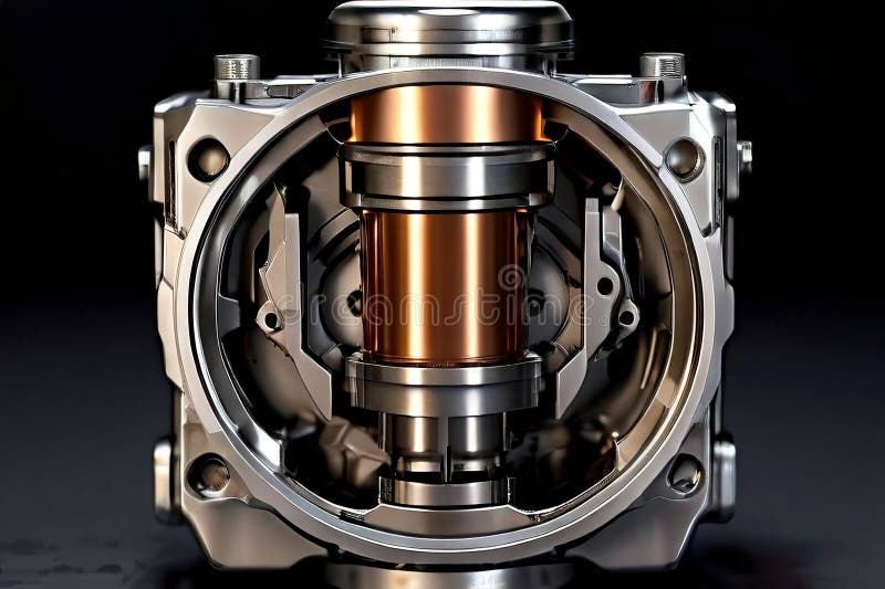 Piston a Close Up of a Piston with a Smooth Metallic Surface and Stock ...