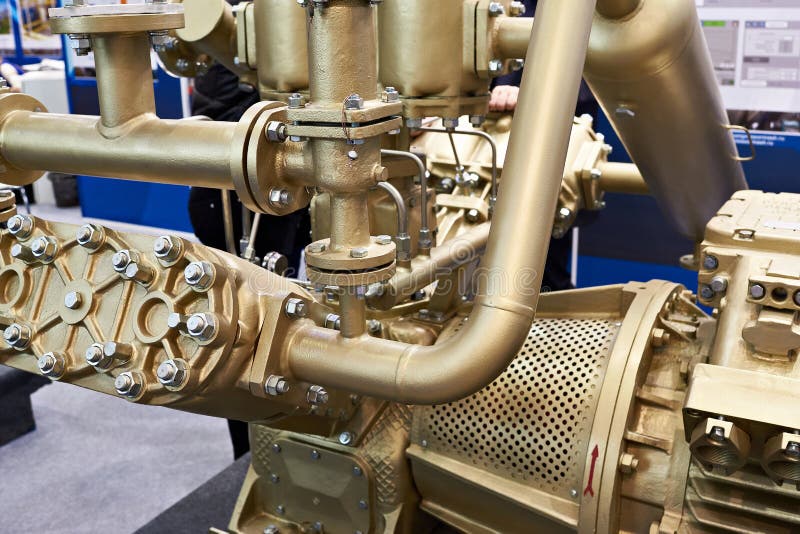 Piston Compressor for Gas Filling Stations Stock Photo - Image of ...