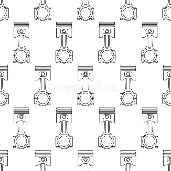 Piston and Connecting Rod Pattern Stock Vector - Illustration of alloy ...