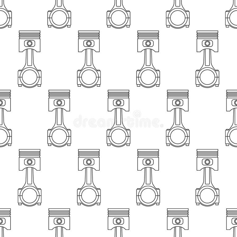 Piston and Connecting Rod Pattern Stock Vector - Illustration of alloy ...