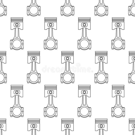 Piston and Connecting Rod Pattern Stock Vector - Illustration of ...