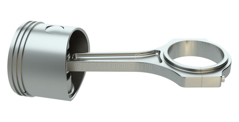 Piston with connecting rod stock illustration. Illustration of engineer ...