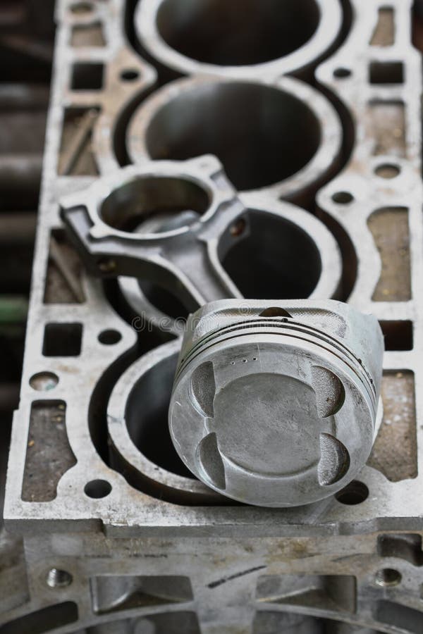 Piston of the Engine or the Machine, Piston and Rod Remove for Check ...
