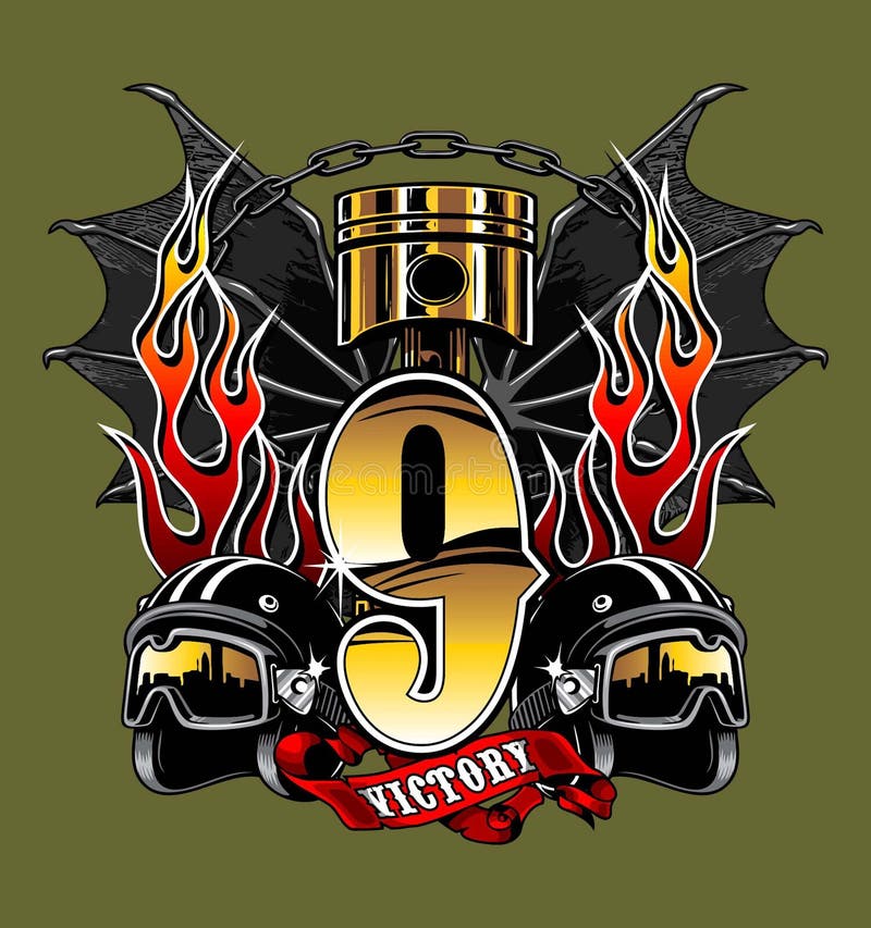 Piston between Fire and Helmet Stock Vector - Illustration of piston, engine: 263866392