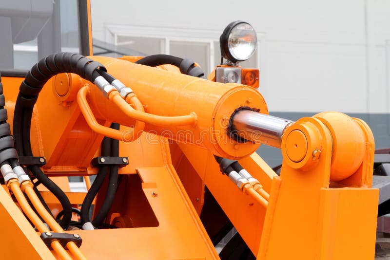 The Piston Hydraulic Drive a Modern Tractor. Stock Photo - Image of ...