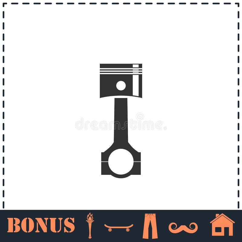 Piston icon flat stock illustration. Illustration of power - 201669825