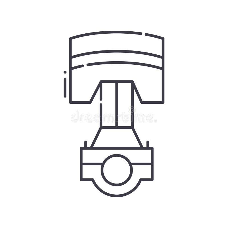 Piston Icon, Black Vector Sign with Editable Strokes, Concept ...