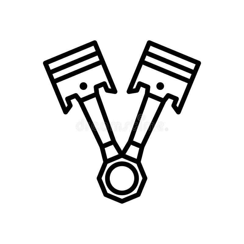 Piston Icon Set Engine Component Illustrations for Automotive and ...