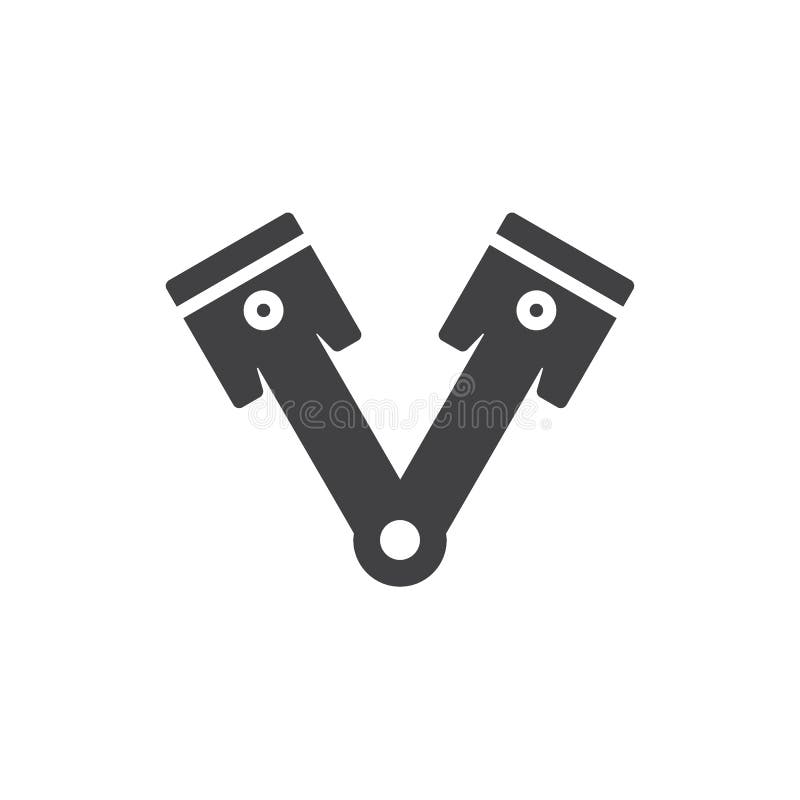 Piston Solid Icon. Car Cylinder Vector Illustration Isolated on White ...