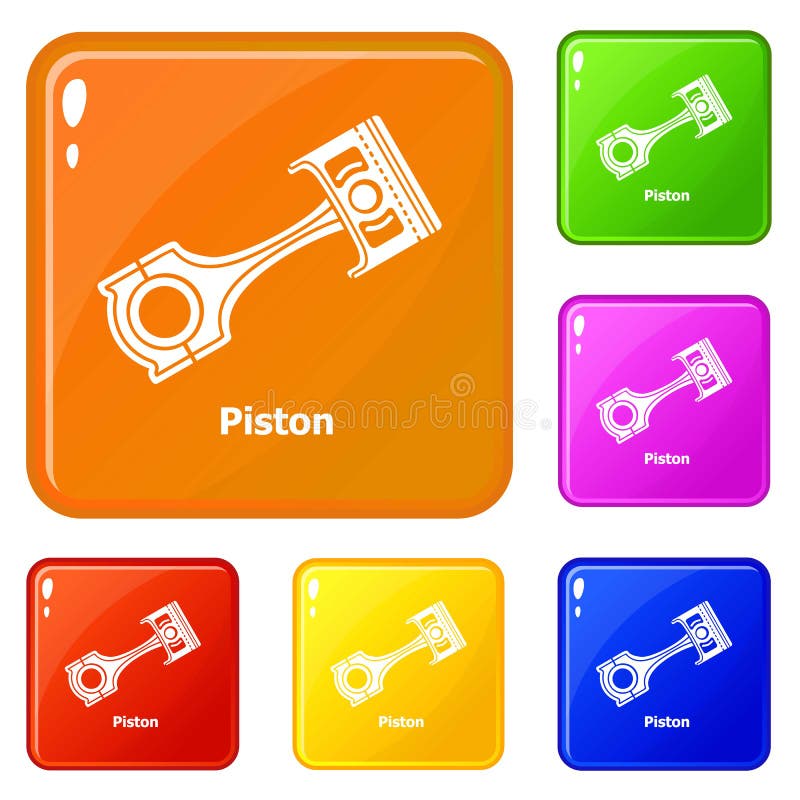 Set of Piston Icons and Design Elements for Logo, Label, Emblem, Sign ...