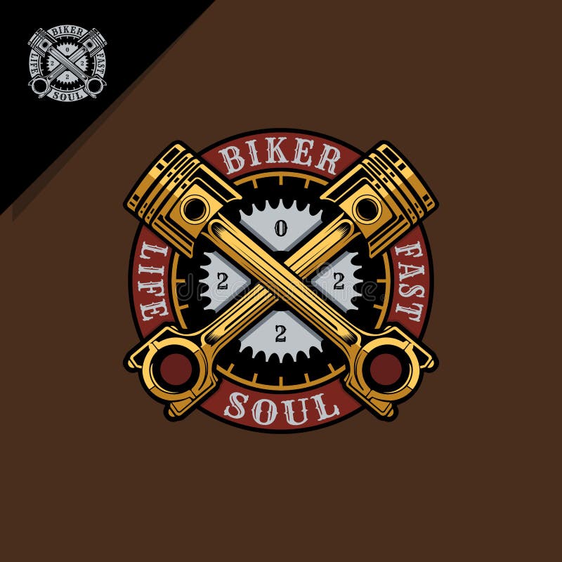 Piston logo emblem stock vector. Illustration of skull - 250101237