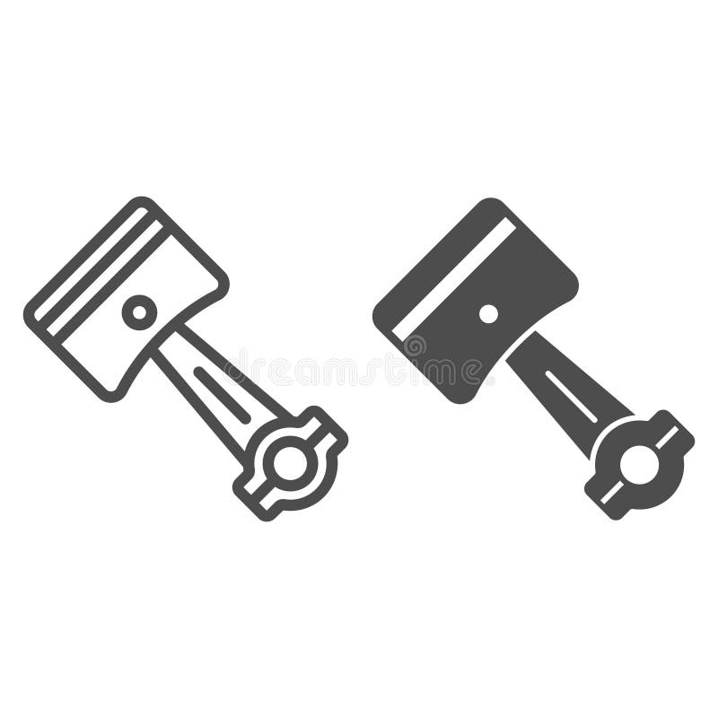 Piston of Motor Engine Line and Solid Icon, Car Service Concept. Vector ...