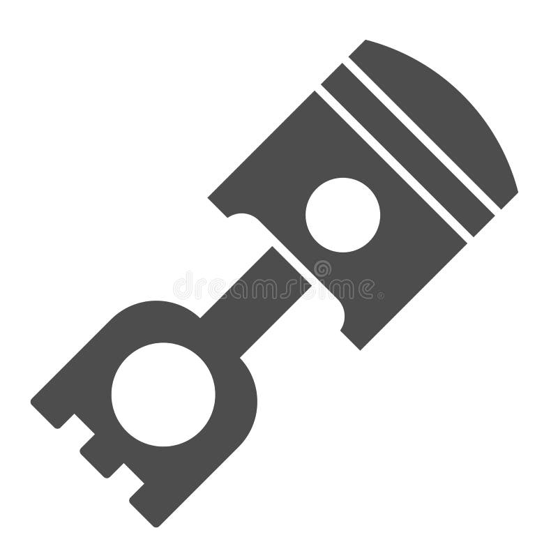 Piston Solid Icon. Car Cylinder Vector Illustration Isolated on White ...
